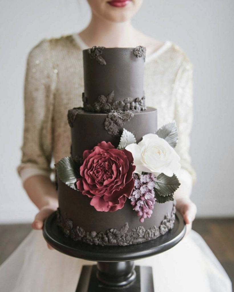 35 Elegant Black Wedding Cakes For Unconventional Couples