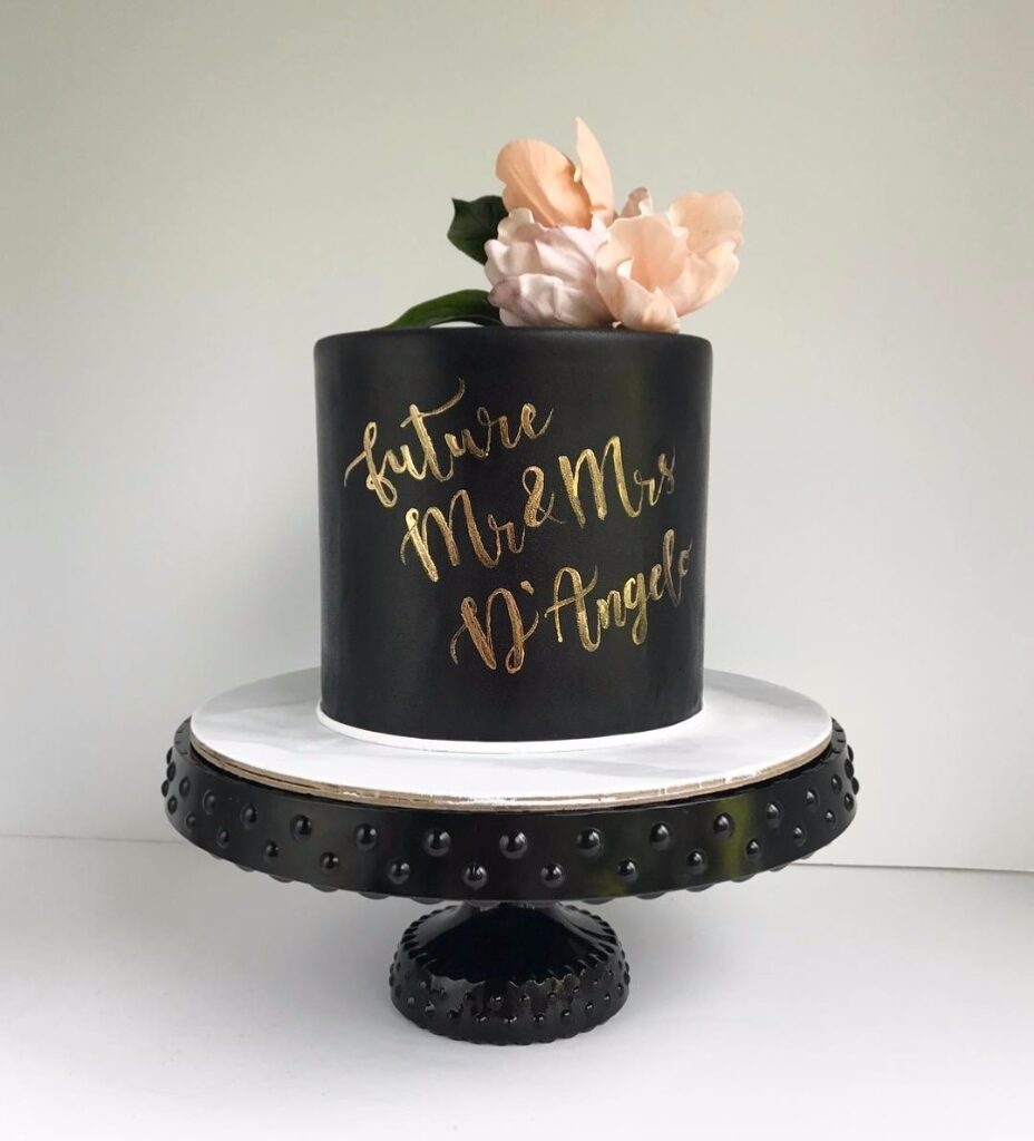 35 Elegant Black Wedding Cakes For Unconventional Couples