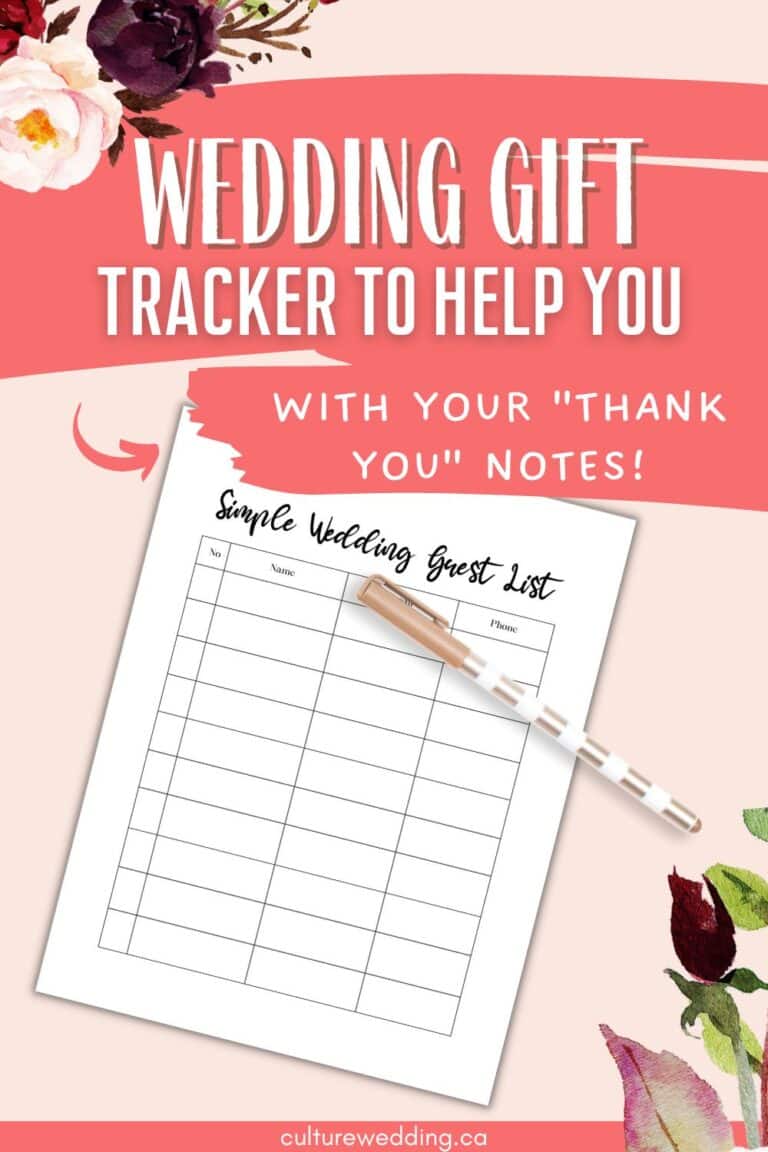 Cute Wedding Gift Tracker Printable To Track All Gifts