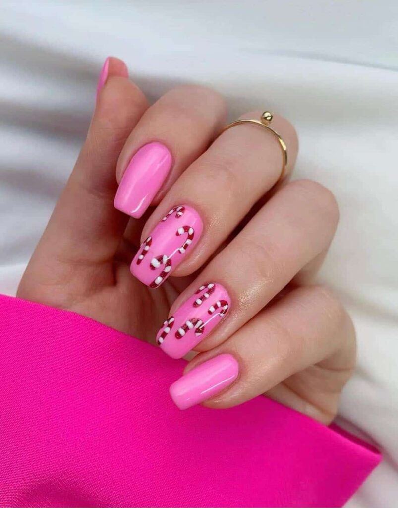 19 Beautiful Pink Christmas Nails For Weddings