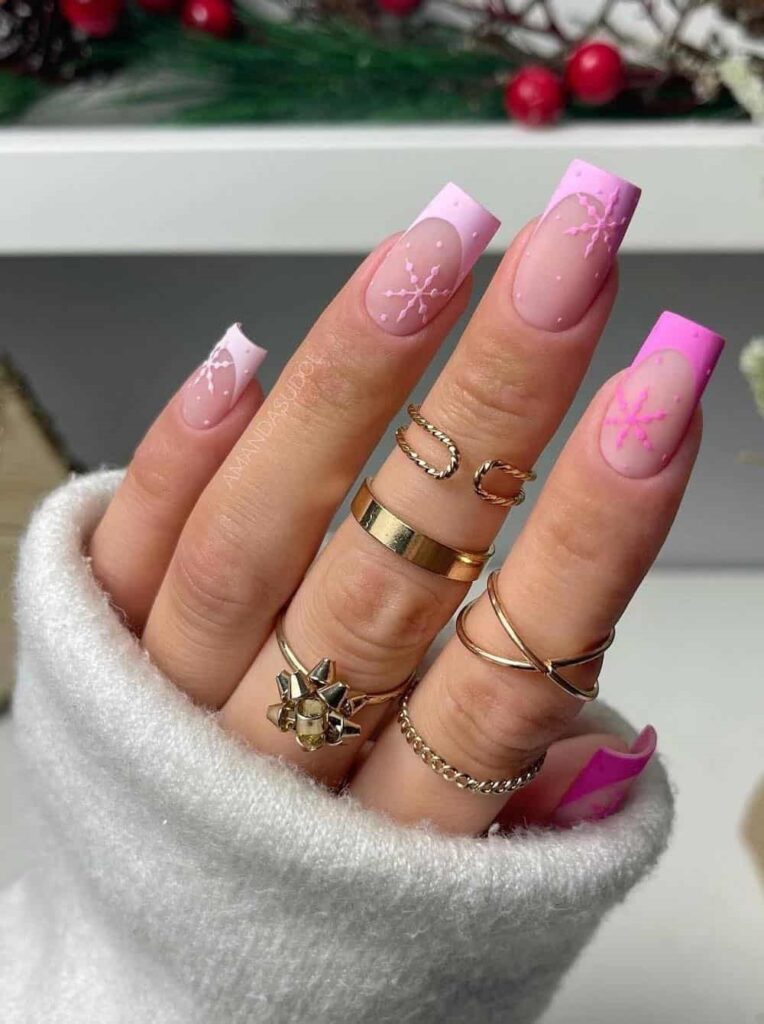 19 Beautiful Pink Christmas Nails For Weddings